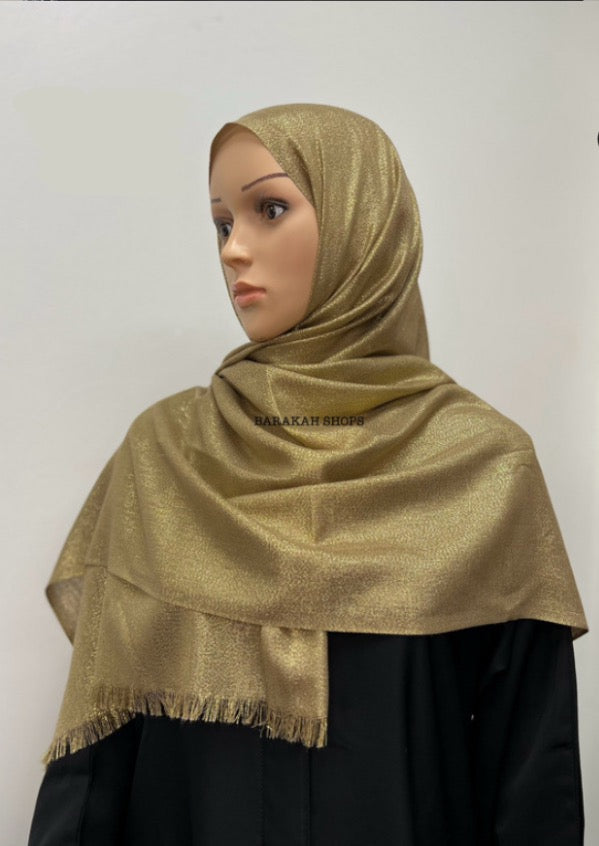 Shimmer Hijab - Metallic Gold – Barakah Shops