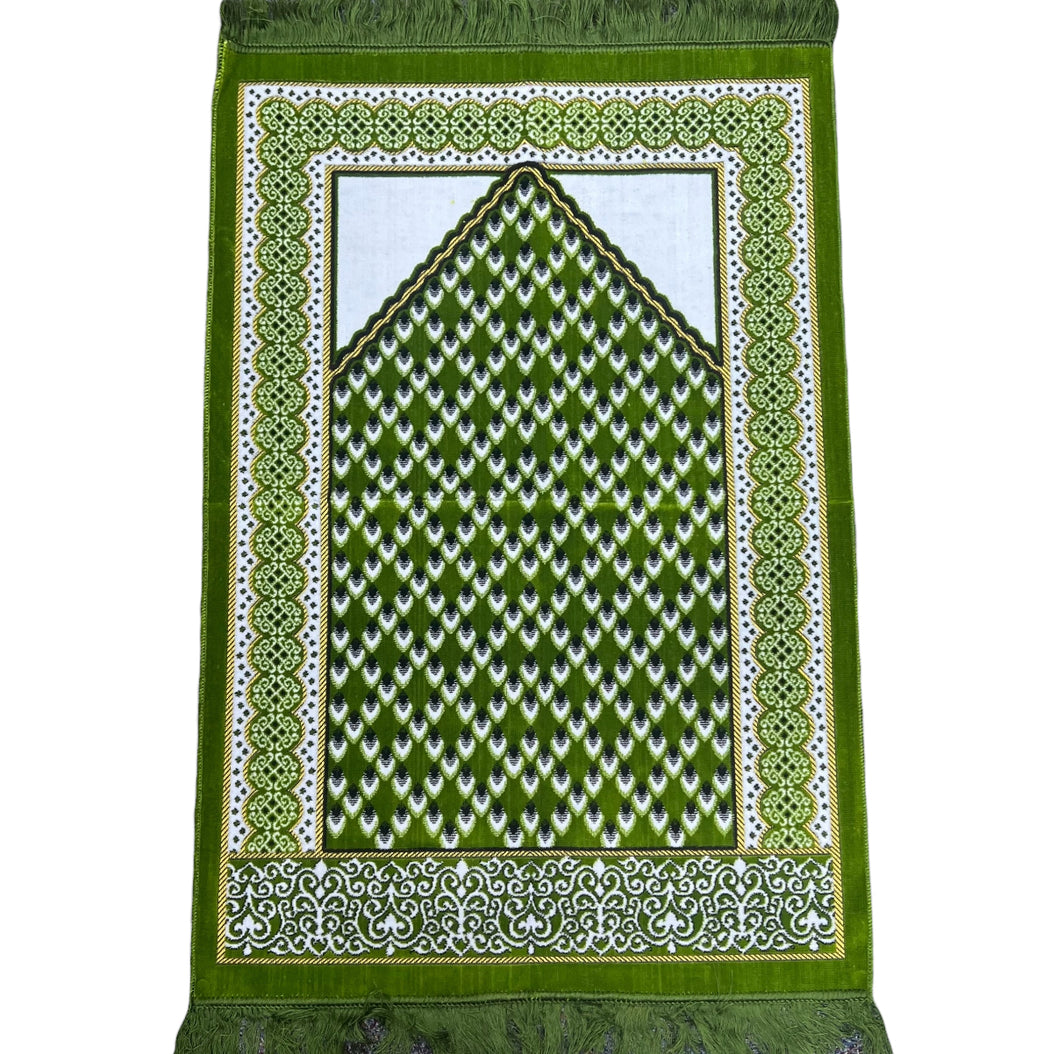 Wide Prayer Rug - Green/White – Barakah Shops